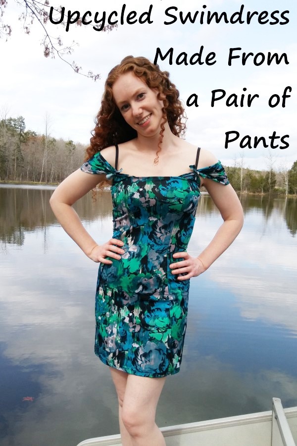 Upcycled Swimdress Made From a Pair of Pants - I Am Sew Crazy